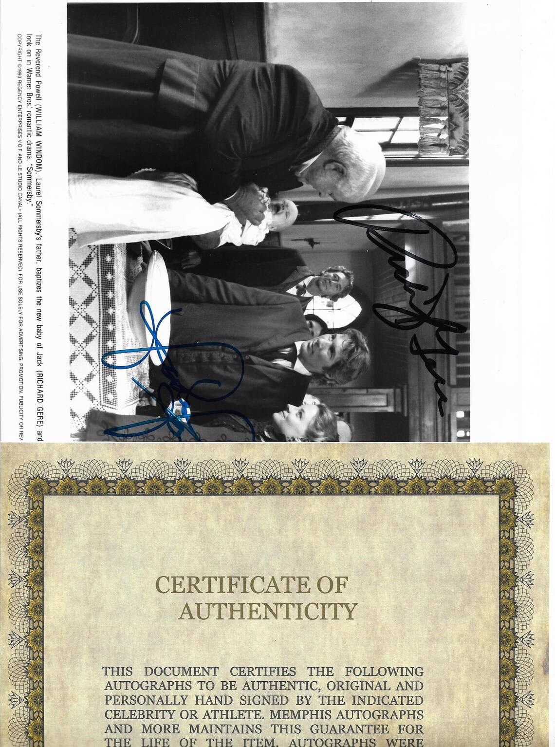 Jodie Foster & Richard Gere sommersby Autographed - Etsy