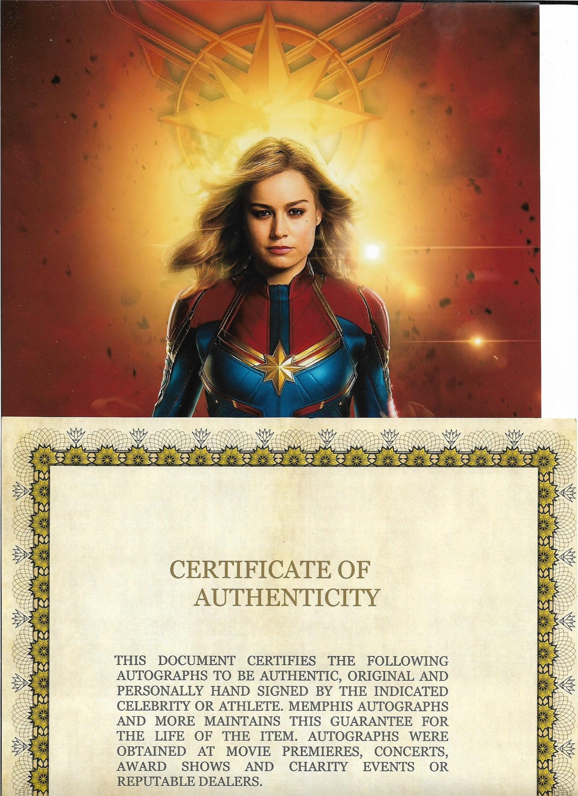 Brie Larson captain Marvel Autographed 8 X 10 - Etsy