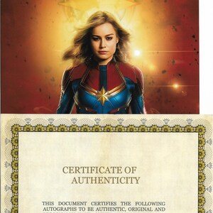 Brie Larson captain Marvel Autographed 8 X 10 Signed Photo COA - Etsy