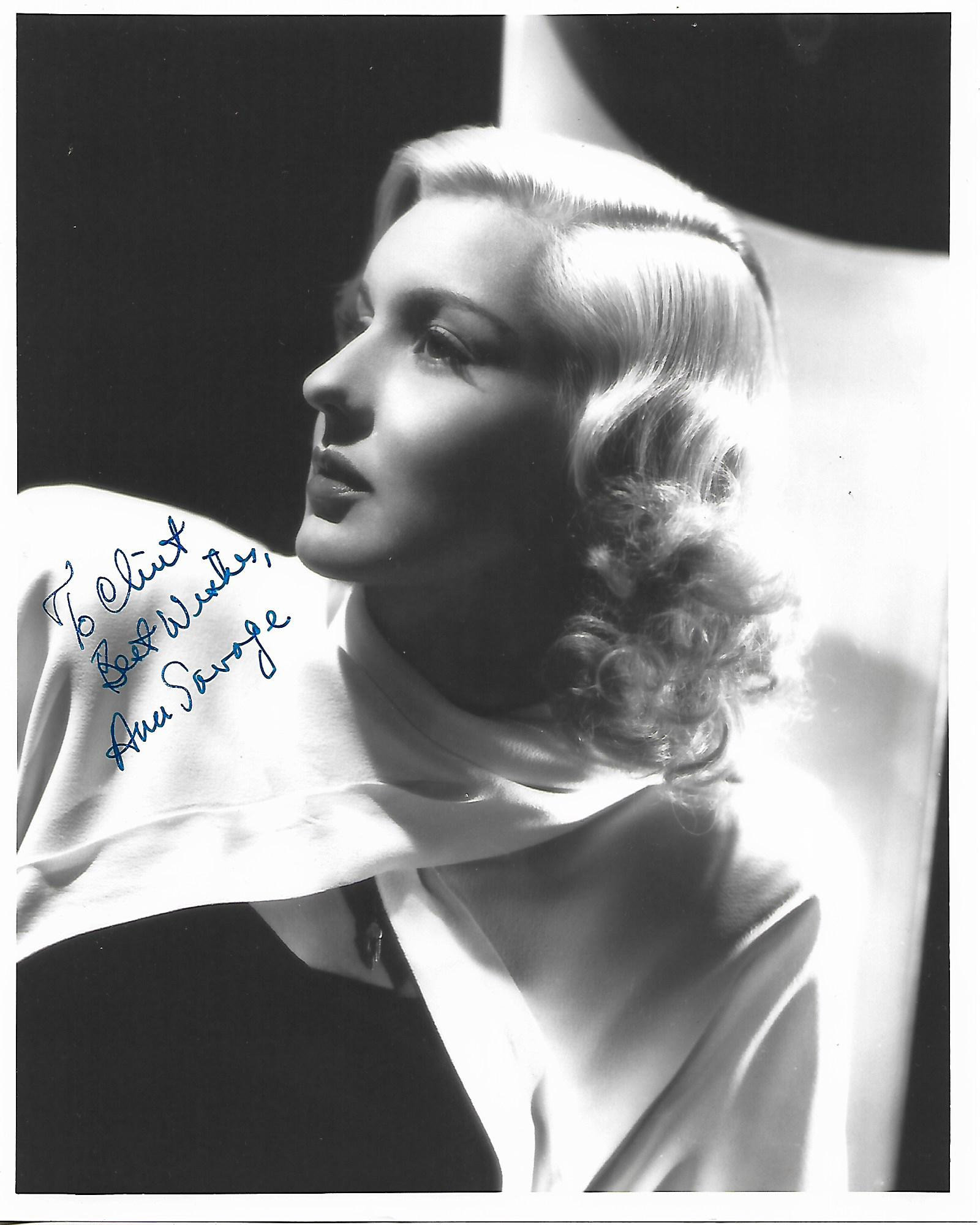 ANN SAVAGE Autographed 8 X 10 Signed Photo COA - Etsy UK