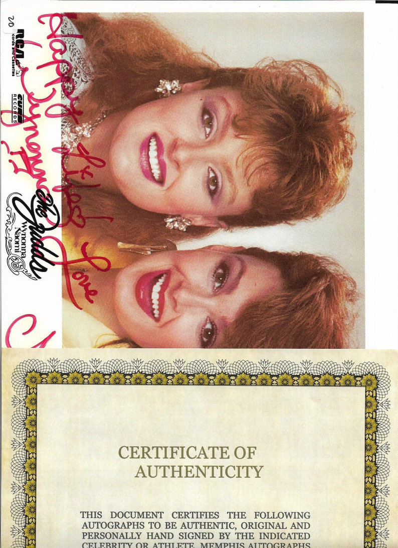 Wynonna & Naomi Judd "the Judds" Autographed 8 X 10 Signed Photo COA - Etsy