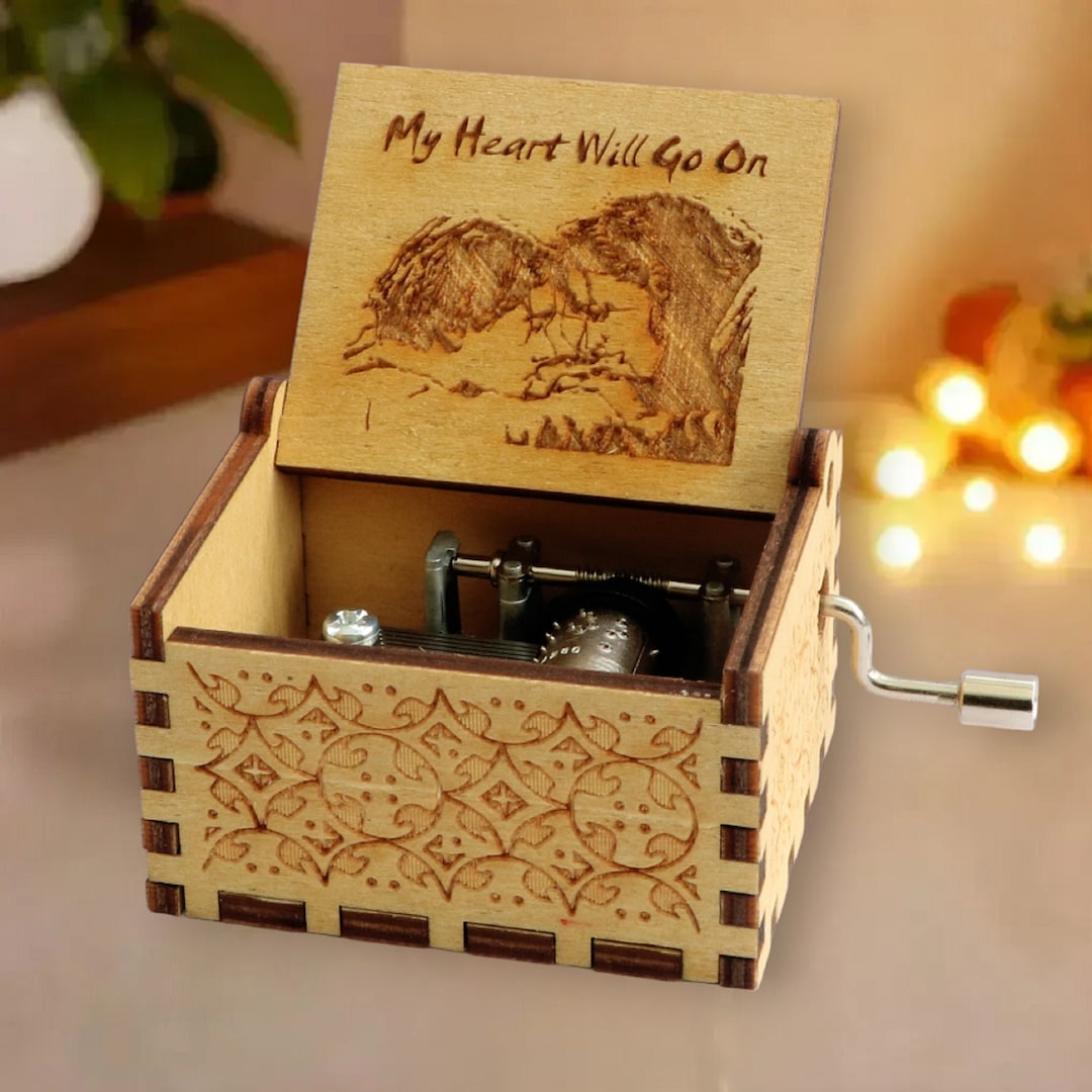 Titanic Music Box My Heart Will Go on Theme Music Chest Wooden Engraved ...