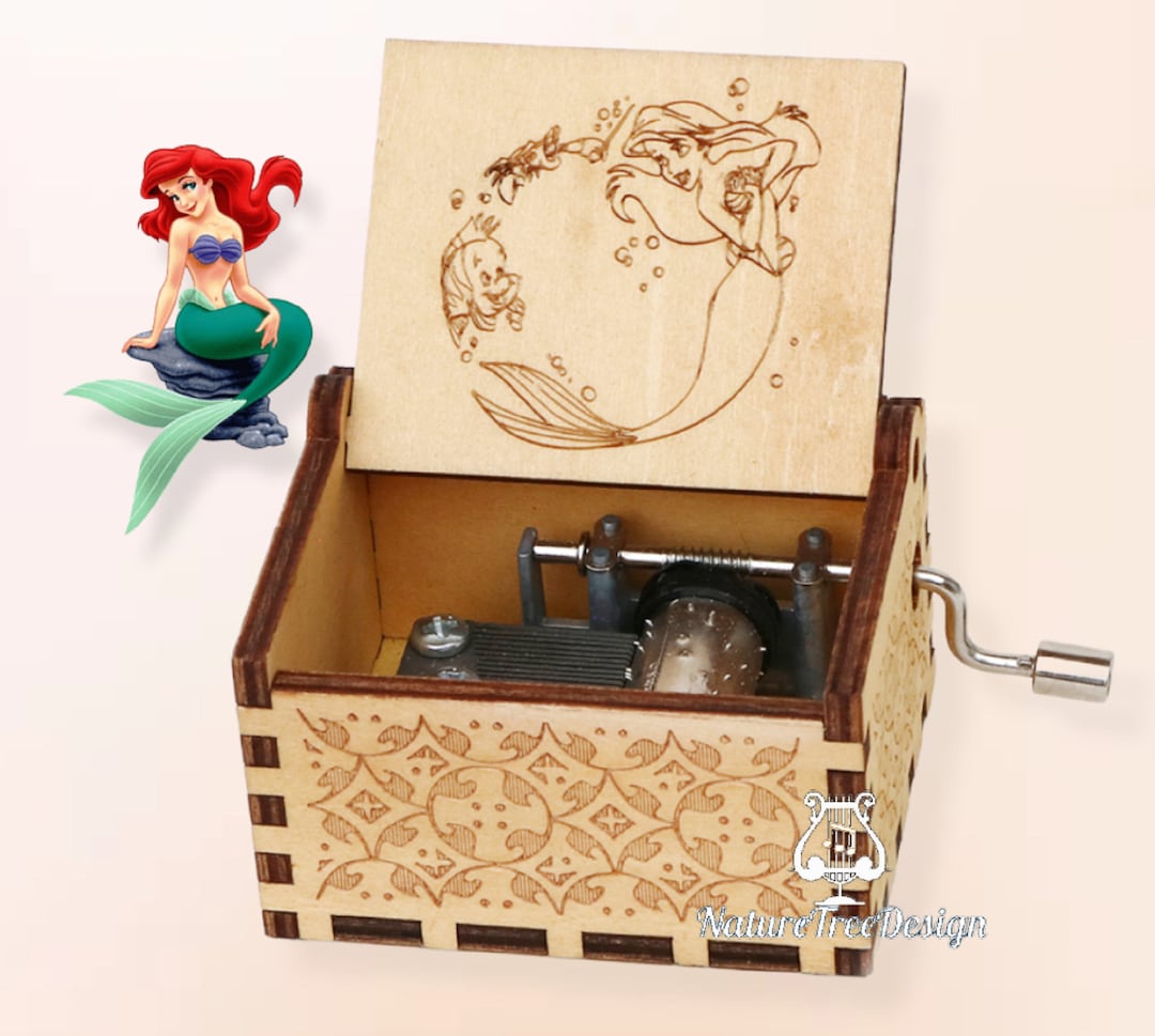 The Little Mermaid Music Box ' Under the Sea ' Theme Music Chest Wooden ...
