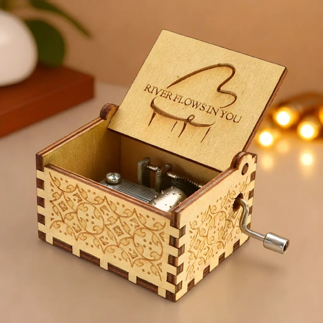 River Flows in You Music Box Theme Merry Christmas Music Chest Wooden ...