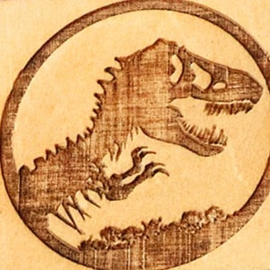 Jurassic Music Box Theme Music Chest Wooden Engraved Handmade Vintage ...