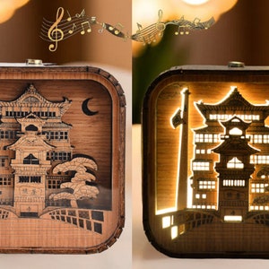 Anime Music Box 3D Light Pagoda LED Alwayswith Song Theme Music Chest ...