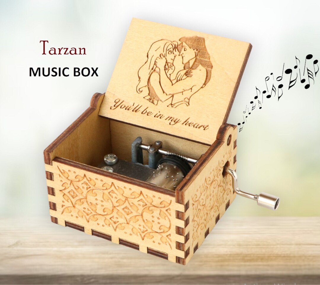 Tarzan Music Box You'll Be in My Heart Theme Music Chest Wooden ...