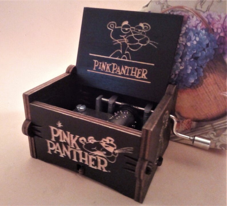 Pink Panther Music Box Theme Music Chest Wooden Engraved | Etsy