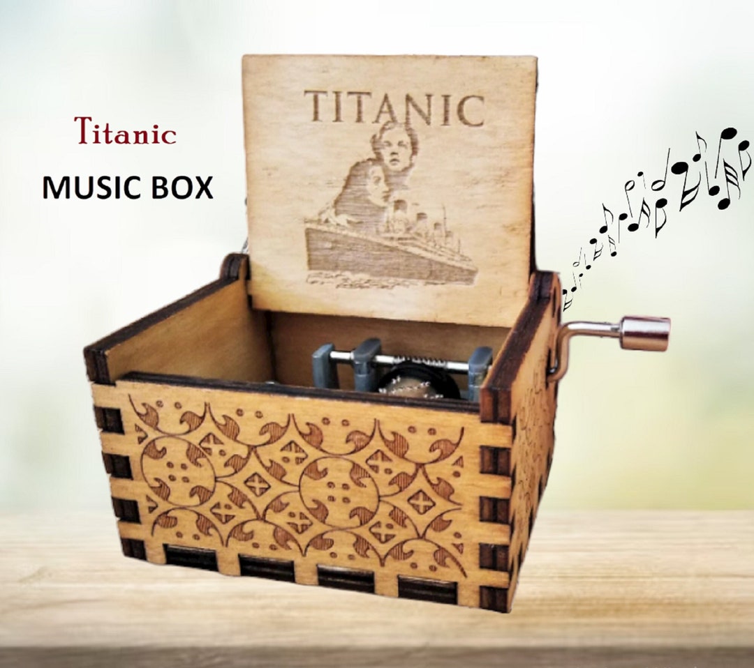 Titanic Music Box My Heart Will Go on Theme Music Chest Wooden Engraved ...