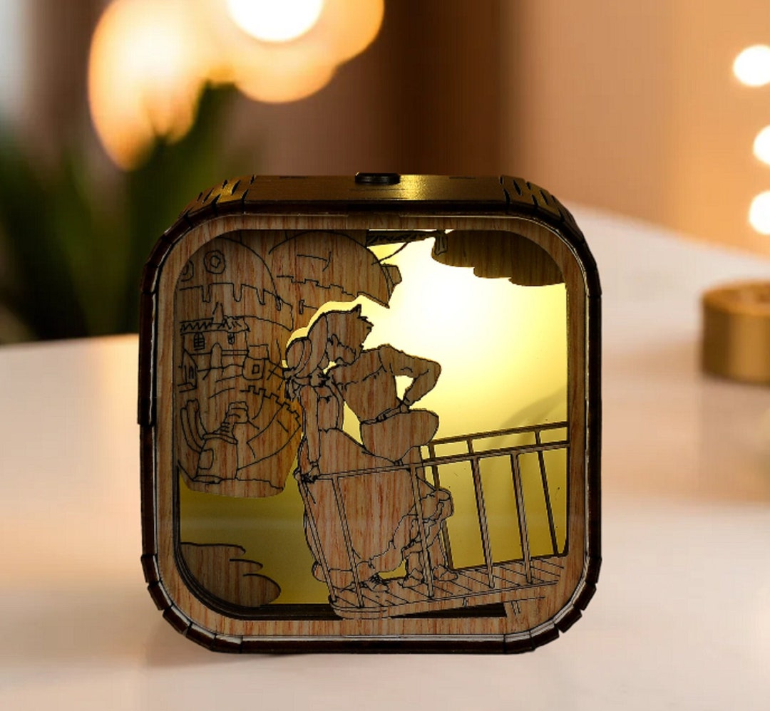 Anime Music Box 3D Light LED Merrygoround Song Theme Music Chest Custom ...