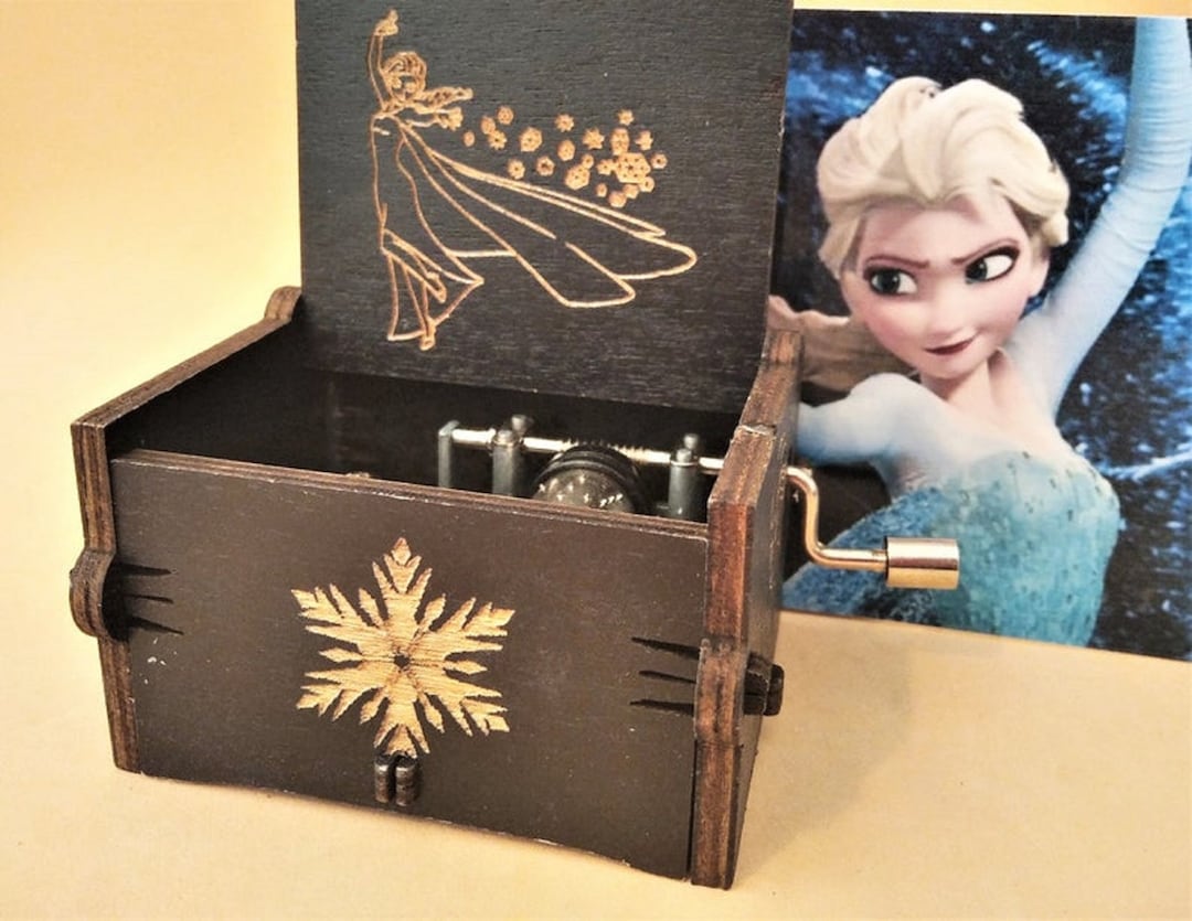 Frozen LET IT GO Music Box Theme Music Chest Wooden Engraved Handmade ...