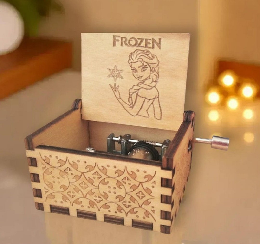 Frozen Music Box 'let It Go' Theme Music Chest Wooden Engraved Handmade ...