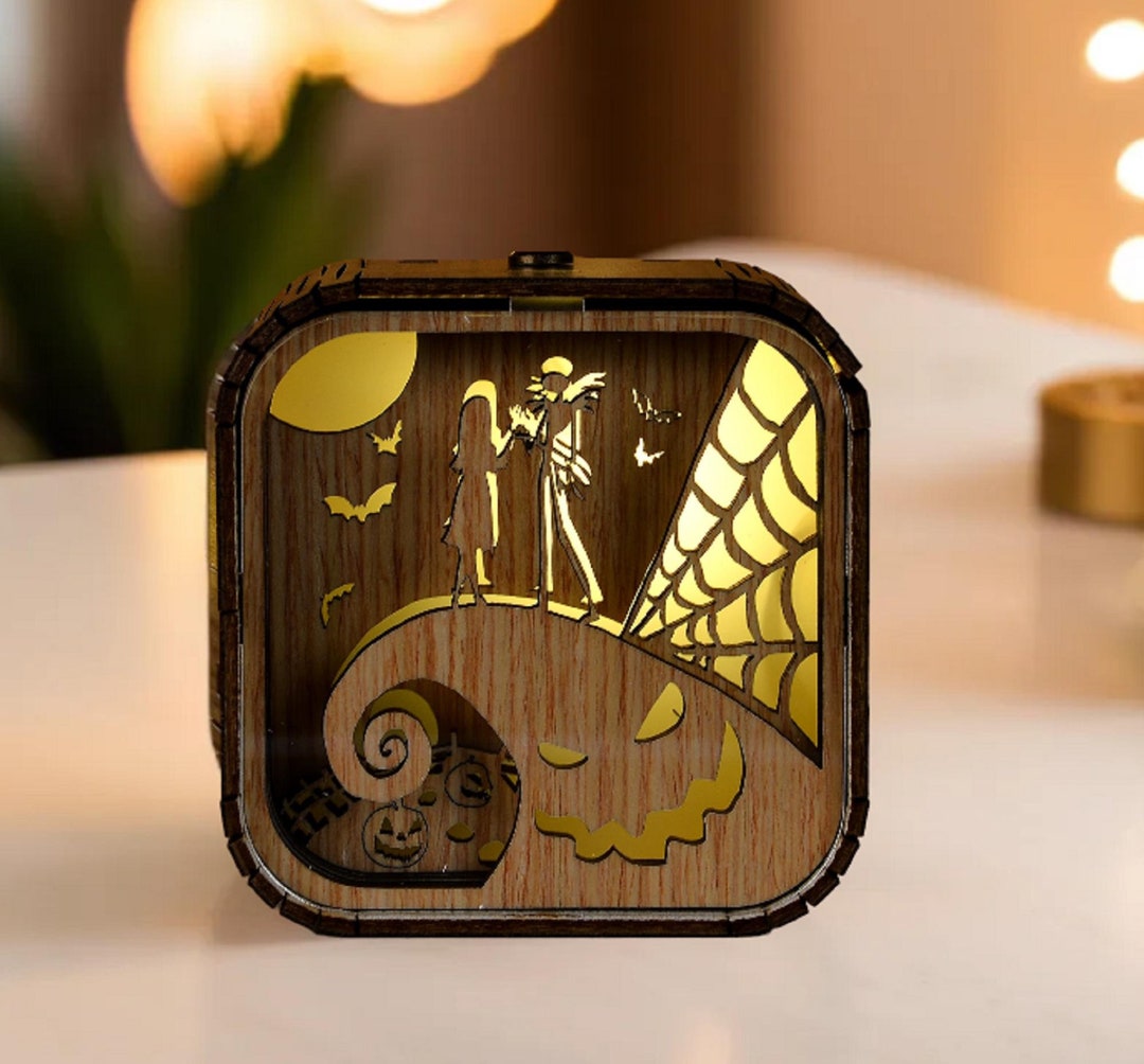 The Nightmare Before Christmas Music Box Lamp 3D Light Theme Music ...