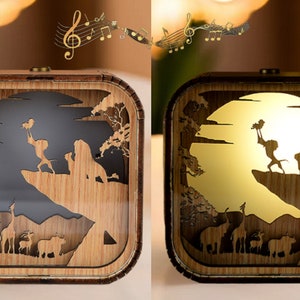 The Lion King Music Box 3D Light LED Can You Feel the Love Tonight Song ...