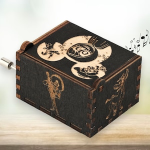 COCO Music Box ' Remember Me ' Theme Music Chest Wooden Engraved ...