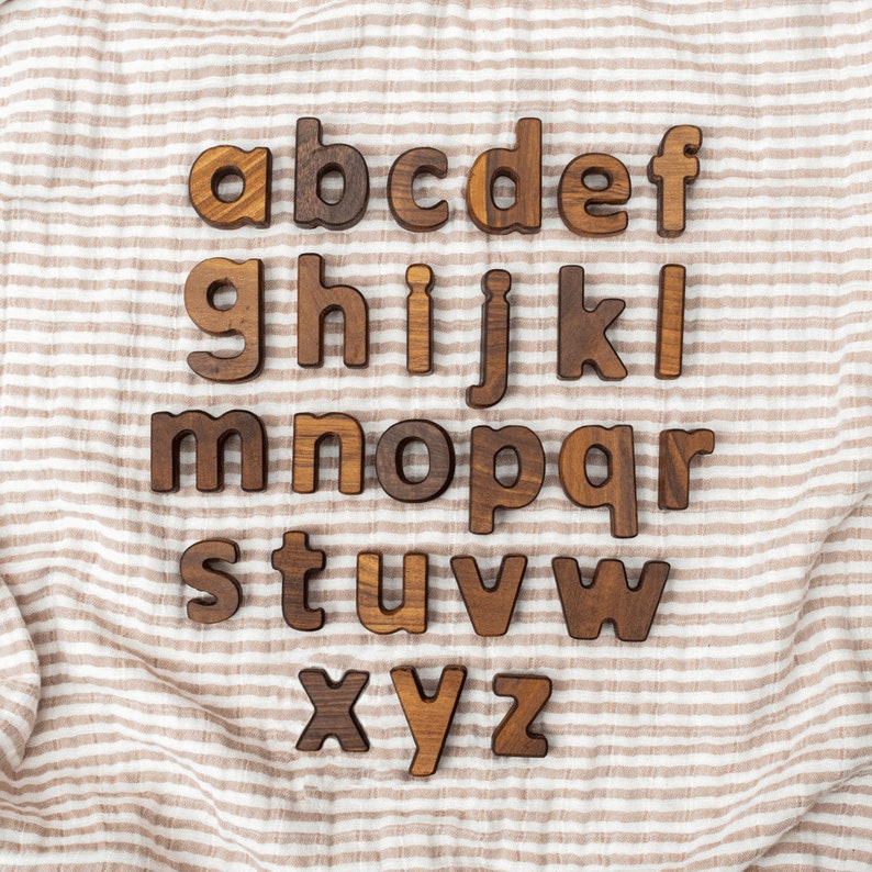 Wooden Lowercase Letter Wooden Letter Wooden Walnut Letter Montessori ...