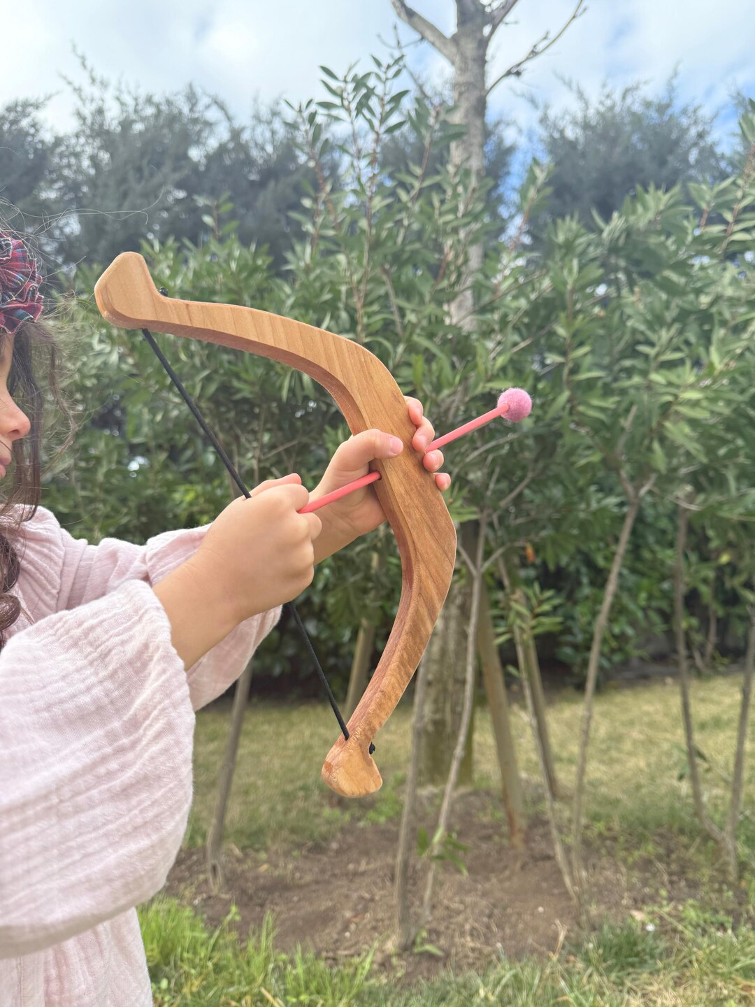Wooden Toy Bow and Arrows - Natural Wood Toy Bow - Etsy