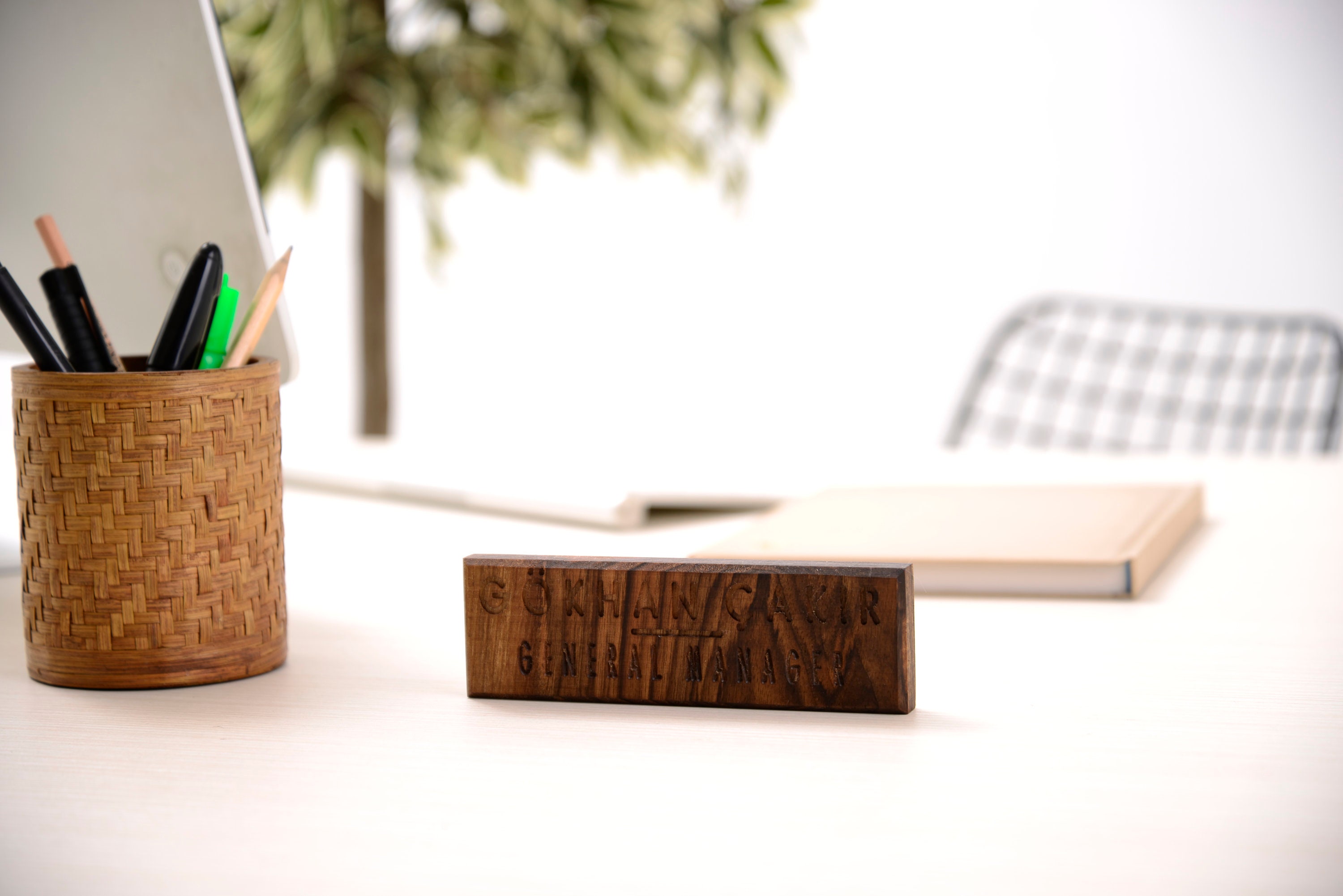 Personalized Wooden Desk Name Plate, Custom Desk Wedge, Name Plate ...