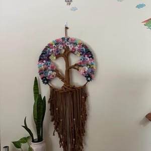 Tree of Life Macrame Wall Hanging With Flowers - Boho Wall Art - Etsy