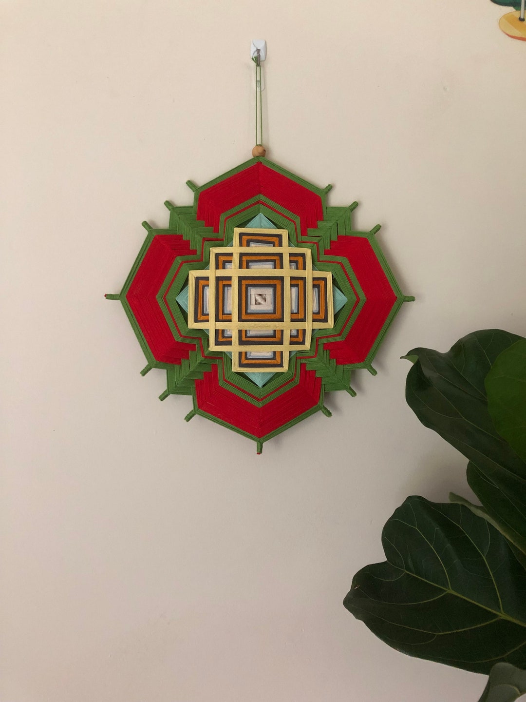 16.5 Inch Mandala, Ojo De Dios, Eye of God, Woven Yarn Macrame Mandala ...