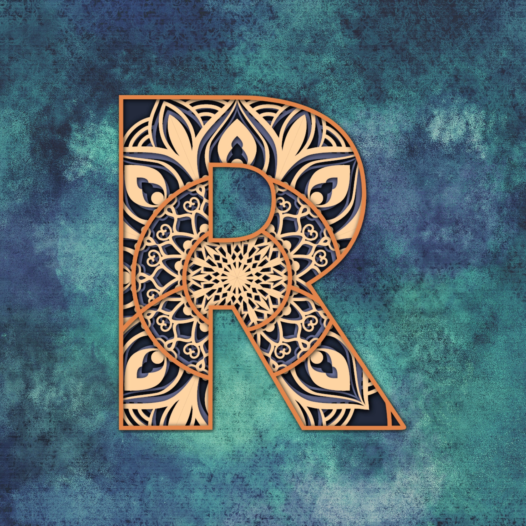 Mandala Alphabet R Mandala Digital Download containing SVG | Etsy