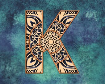 Alphabet K Mandala | Etsy