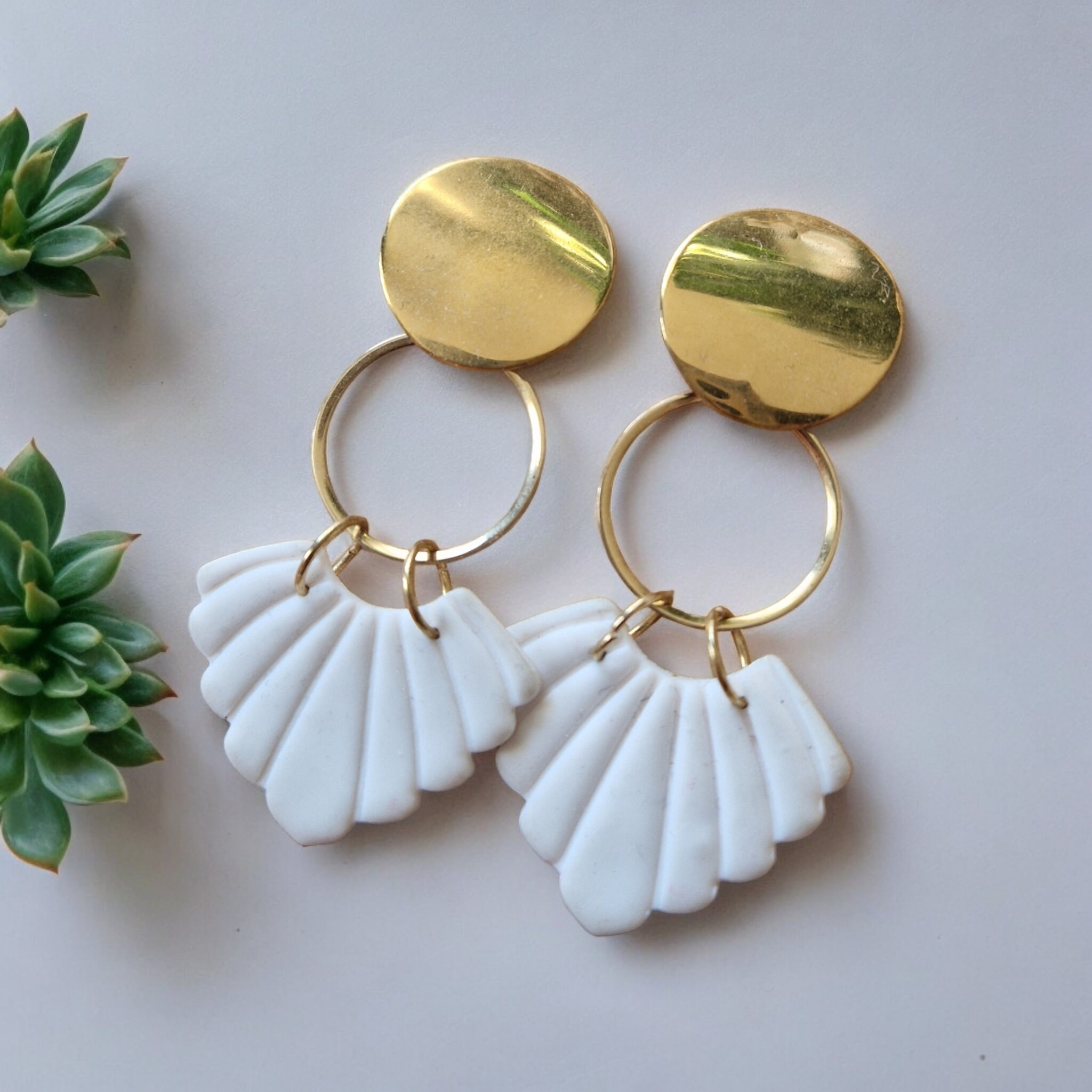 Magical Fan Earrings Made of Polymer Clay, Handmade Earrings With ...
