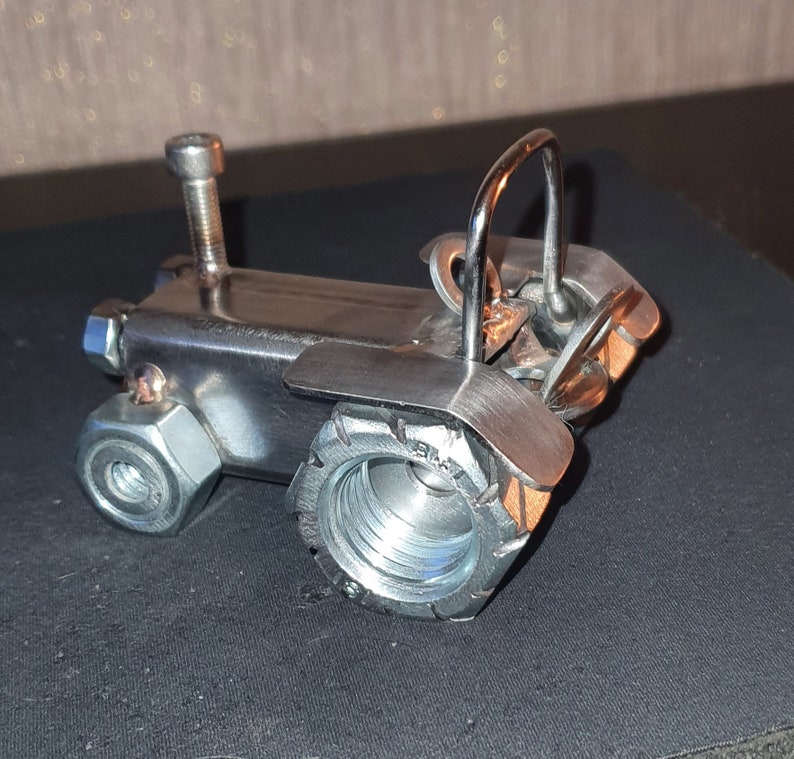 Nut and Bolt Art Tractor Sculpture, Handmade Scrap Metal Tractor ...