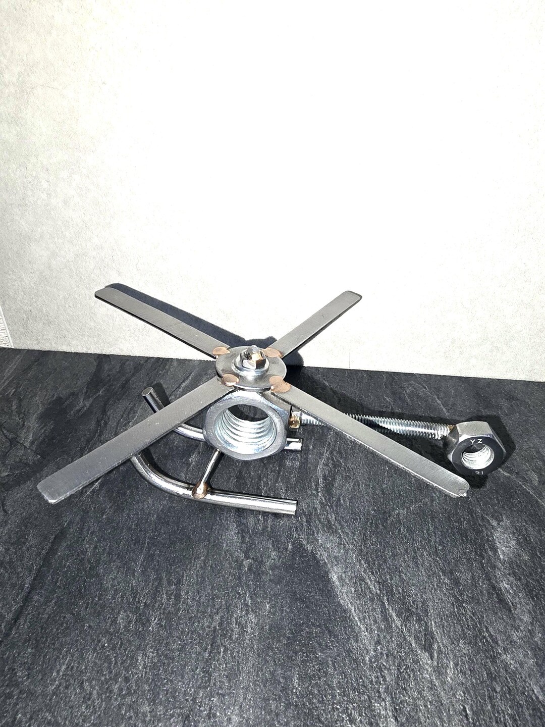 Scrap Metal Parts Helicopter, Recycled Metal Sculpture, Father's Day ...