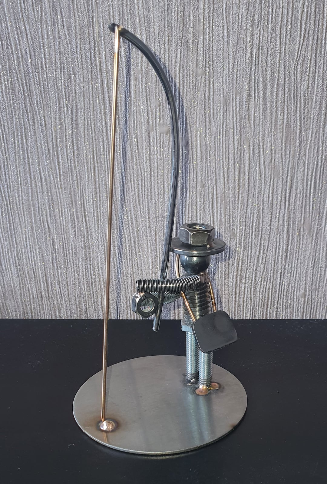 Scrap Metal Fisherman Figurine, Nut and Bolt Fisherman Sculpture Gift ...