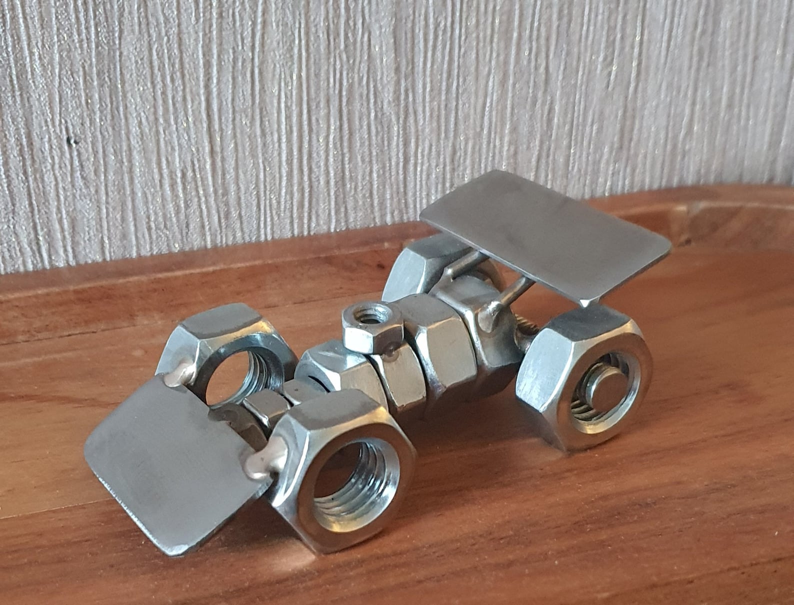 Nut and Bolt Racing Car Sculpture, Scrap Metal Art F1 Car, Handmade ...