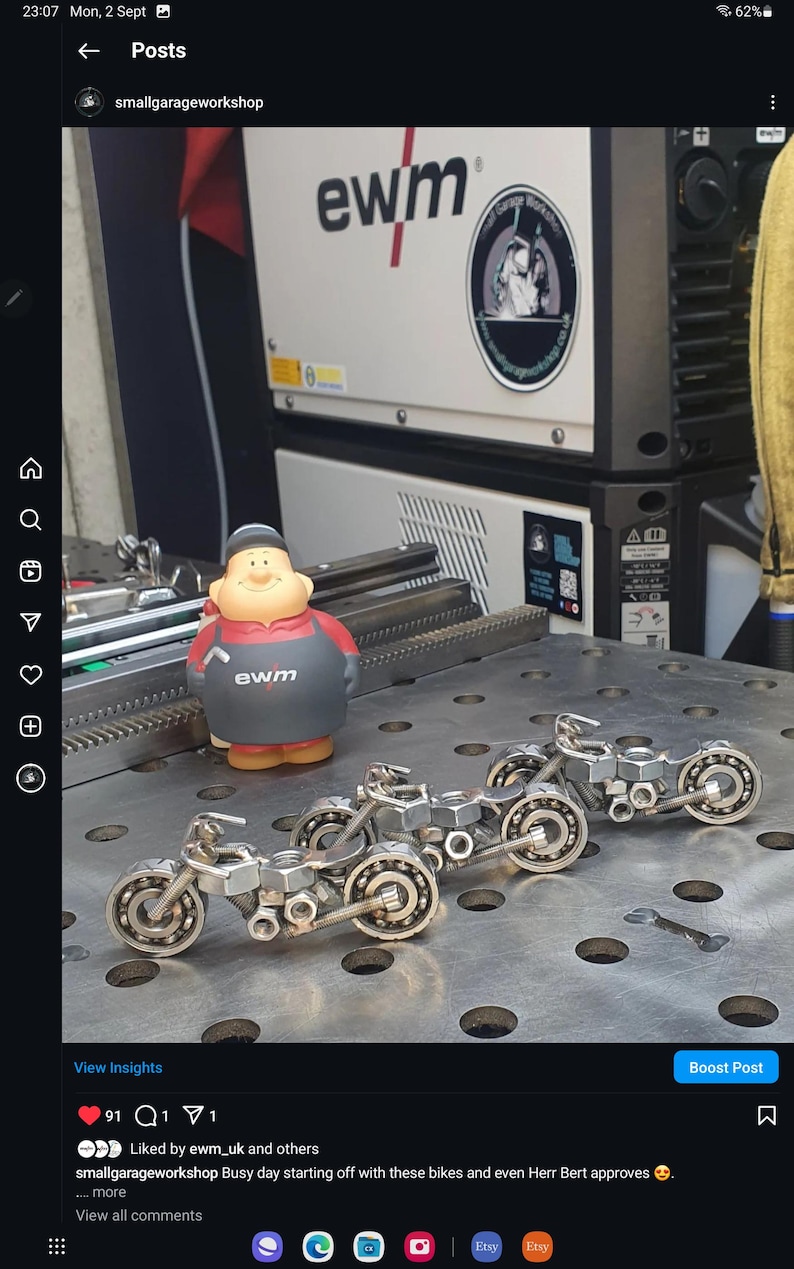 Nut and Bolt Motorcycle Sculpture, Scrap Metal Art, Handmade Scrap ...