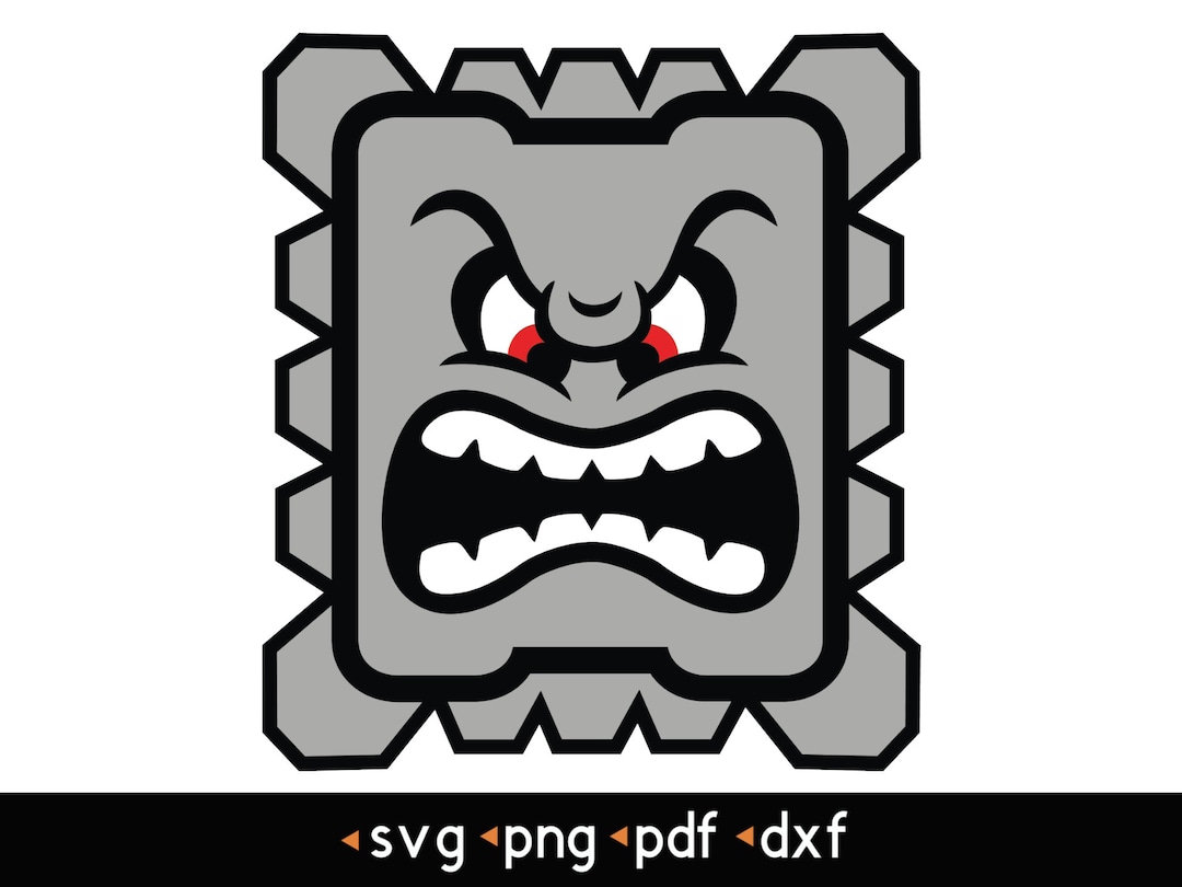 Thwomp- #1 Svg, Png, Pdf, Dxf - Etsy