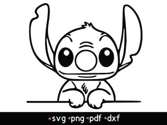 Stitch 17 transparent Background Svg Png Pdf Dxf - Etsy