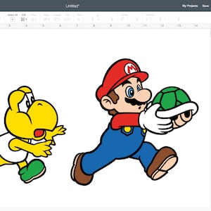 Mario and Koopa Troopa- #1 Svg, Png, Pdf, Dxf - Etsy