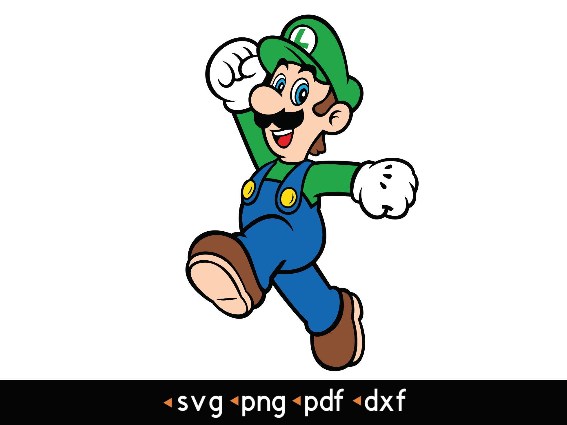 Luigi 1 Svg Png Pdf Dxf - Etsy Canada