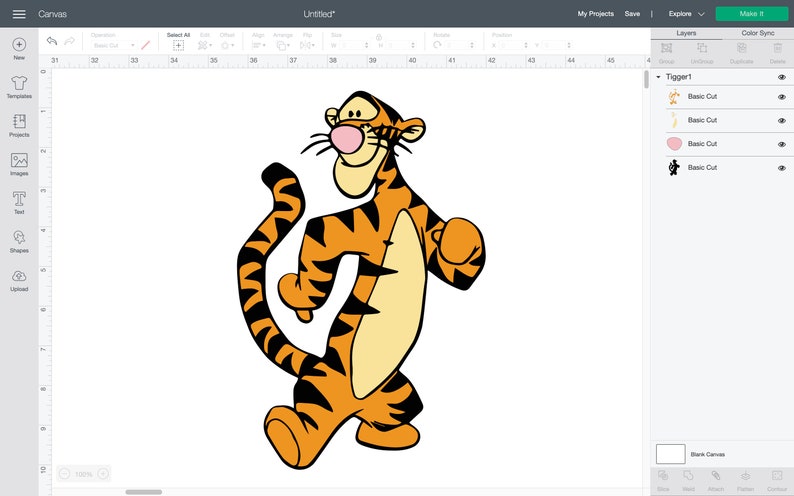 Tigger 1 Svg Png Pdf Dxf | Etsy