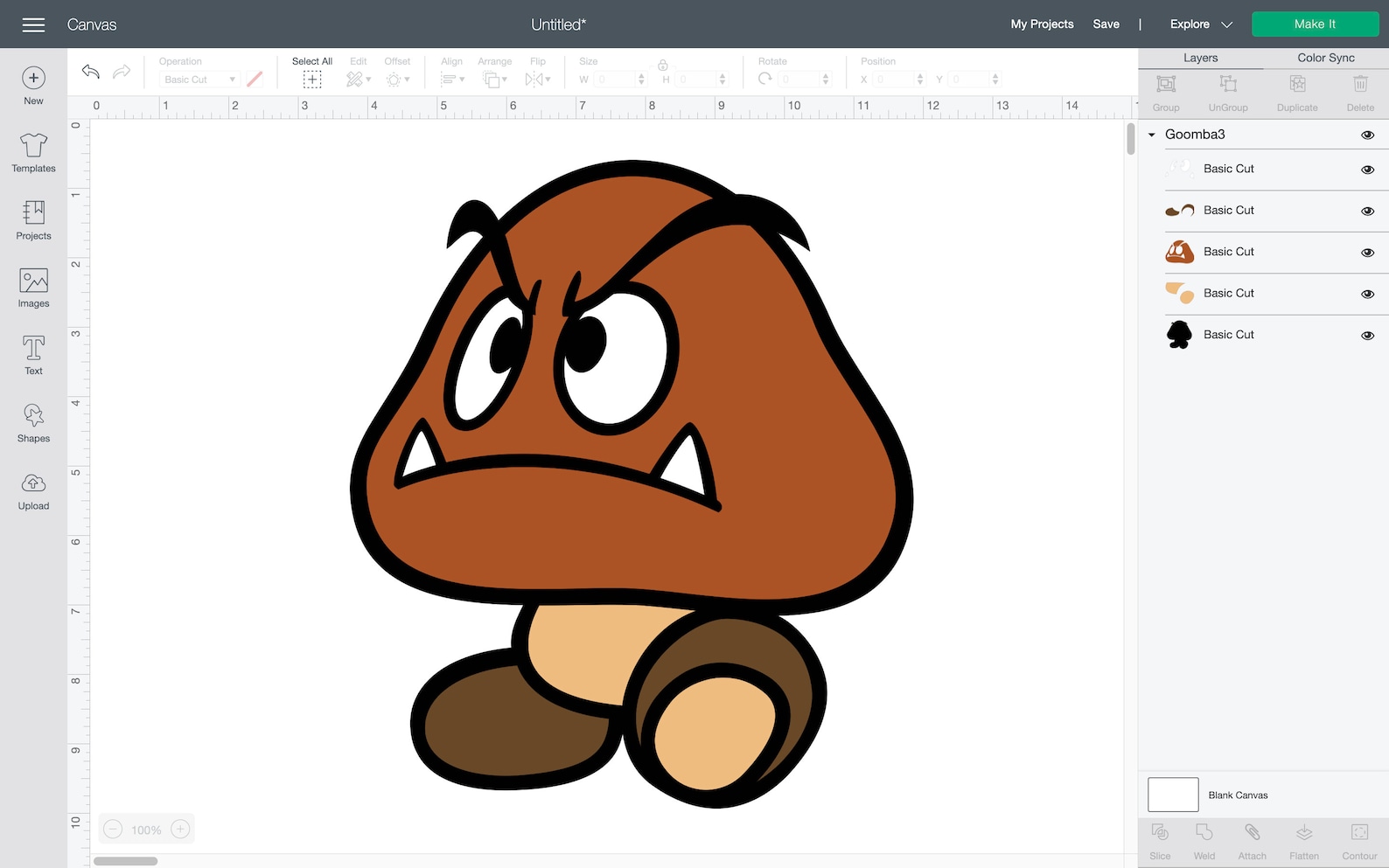 4 Pcs Layered Goomba Pack- Svg, Png, Pdf, Dxf - Etsy