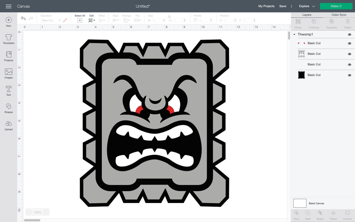 Thwomp- #1 Svg, Png, Pdf, Dxf - Etsy Canada
