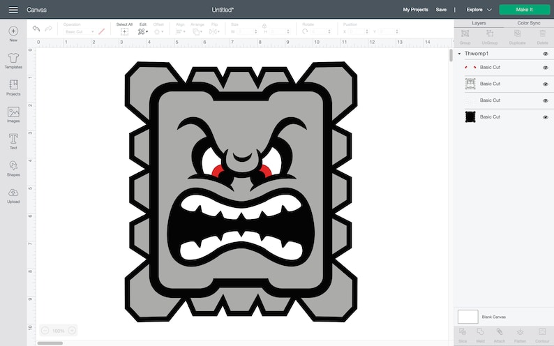Thwomp- #1 Svg, Png, Pdf, Dxf - Etsy