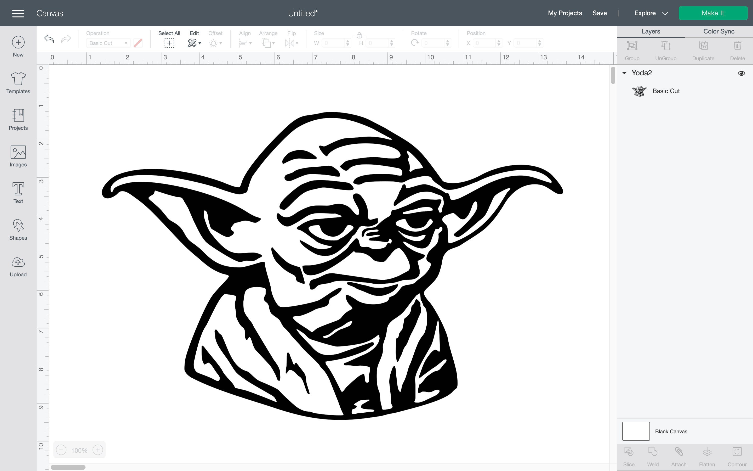 Yoda Face Outline