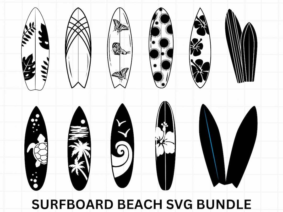 Surfboard SVG, Floral Surfboard SVG, Surf SVG, Surfing, Ocean, Aloha ...