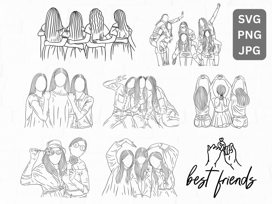 Best Friends Bundle Svg, Best Friends Svg, Bff Svg, Besties Svg ...