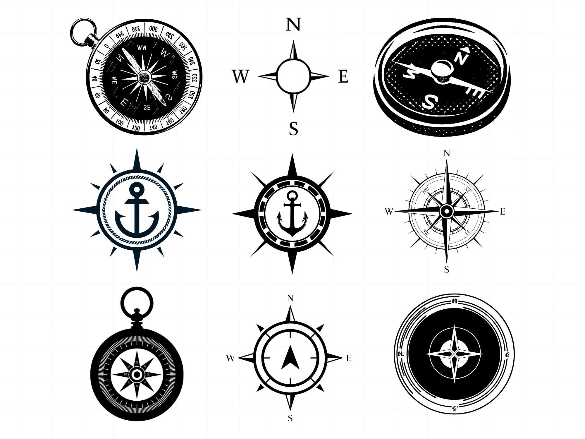Compass Svg, Anchor Svg, Engraved Compass, Cruise Svg, Marine Svg ...