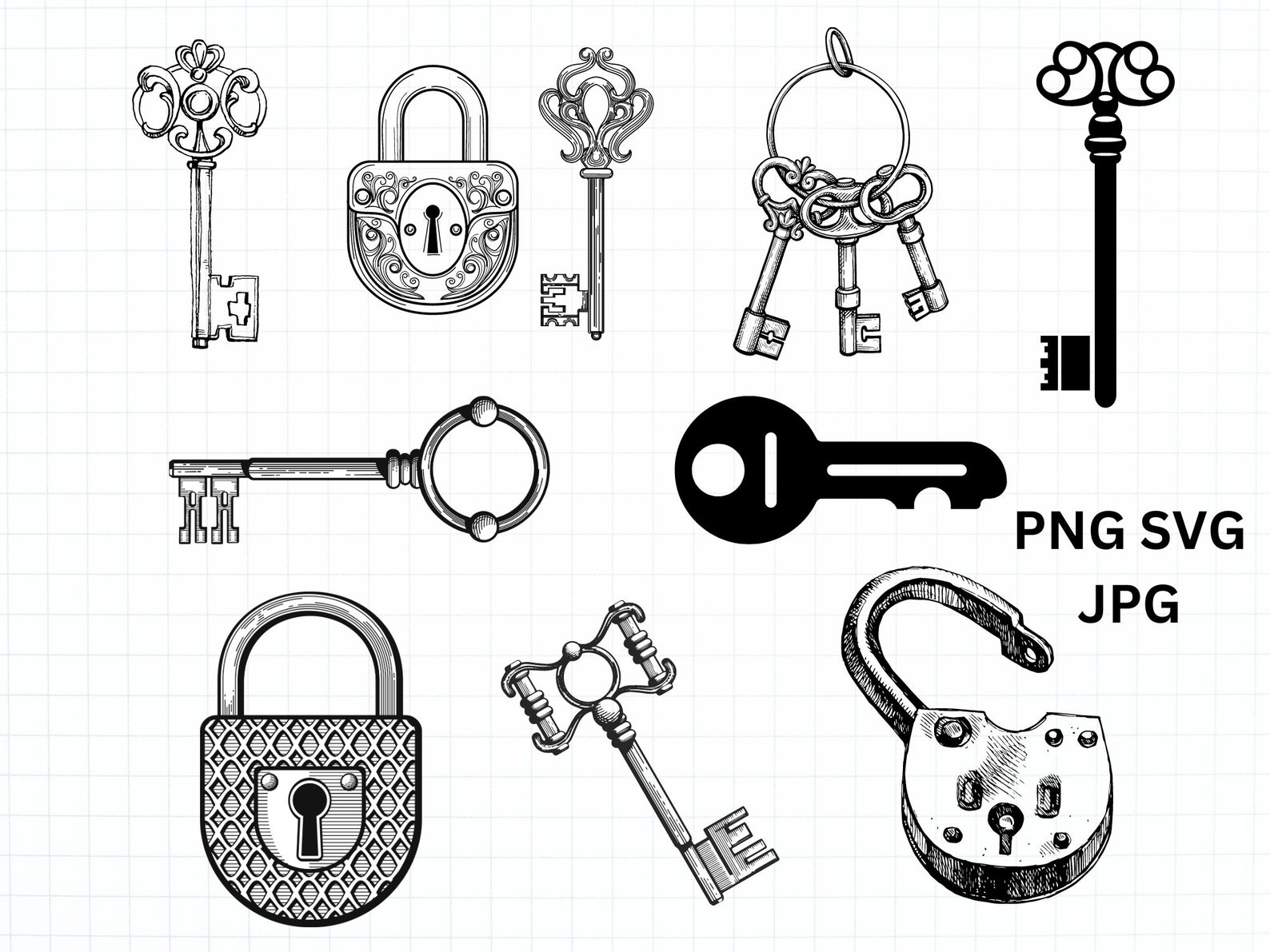 Key SVG, Key Clipart, Keys Svg Bundle, Magic Key Svg, Vintage Key Svg ...