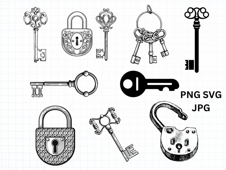 Key SVG, Key Clipart, Keys Svg Bundle, Magic Key Svg, Vintage Key Svg ...