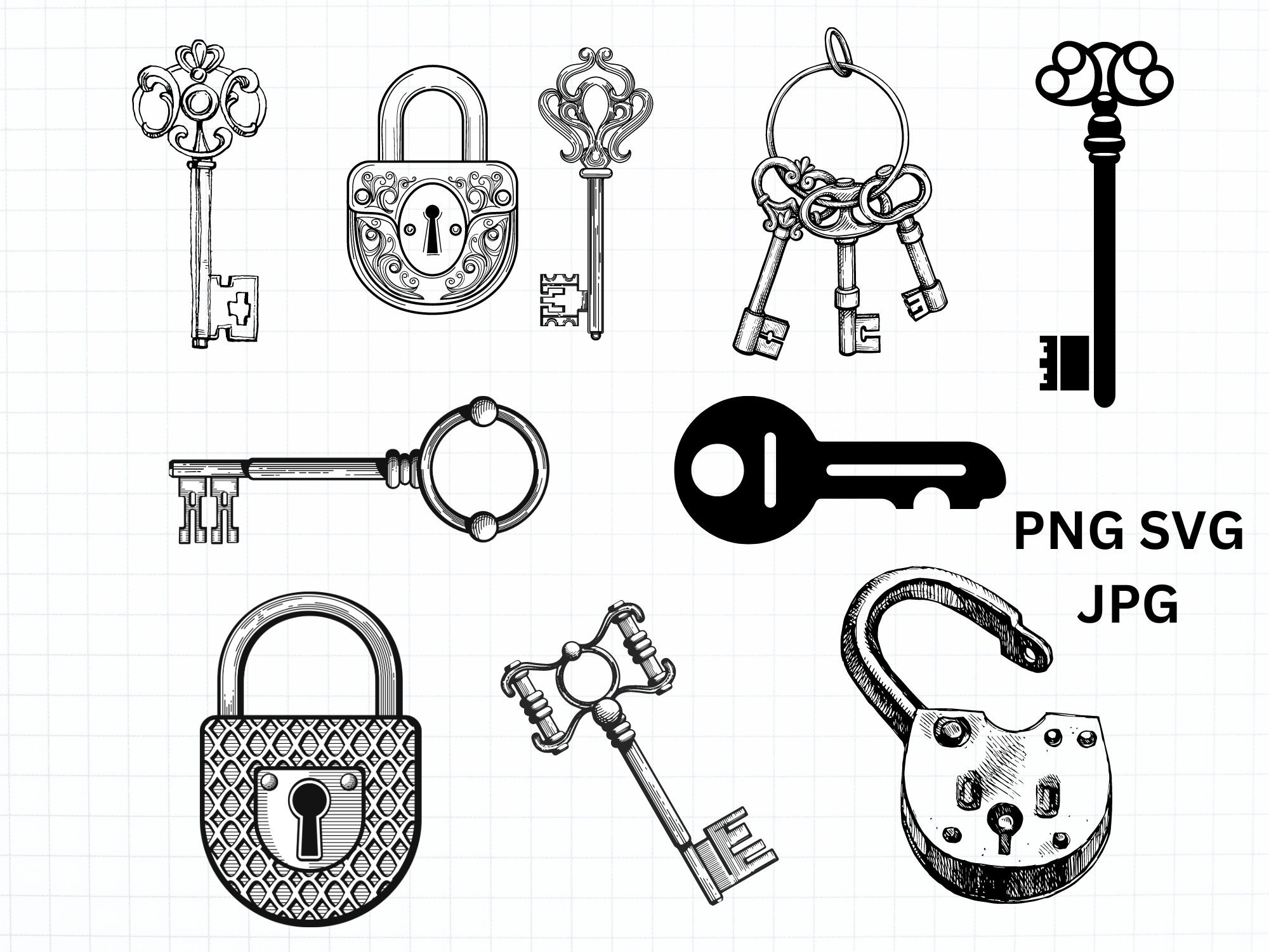 Key SVG, Key Clipart, Keys Svg Bundle, Magic Key Svg, Vintage Key Svg ...