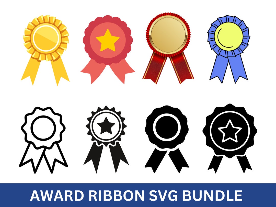 Award SVG, Trophy Svg, Award Ribbon Cricut, Gold Medal Svg, Trophies ...