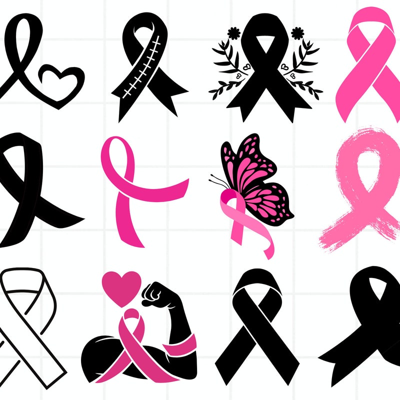 Breast Cancer Ribbon Svg - Etsy