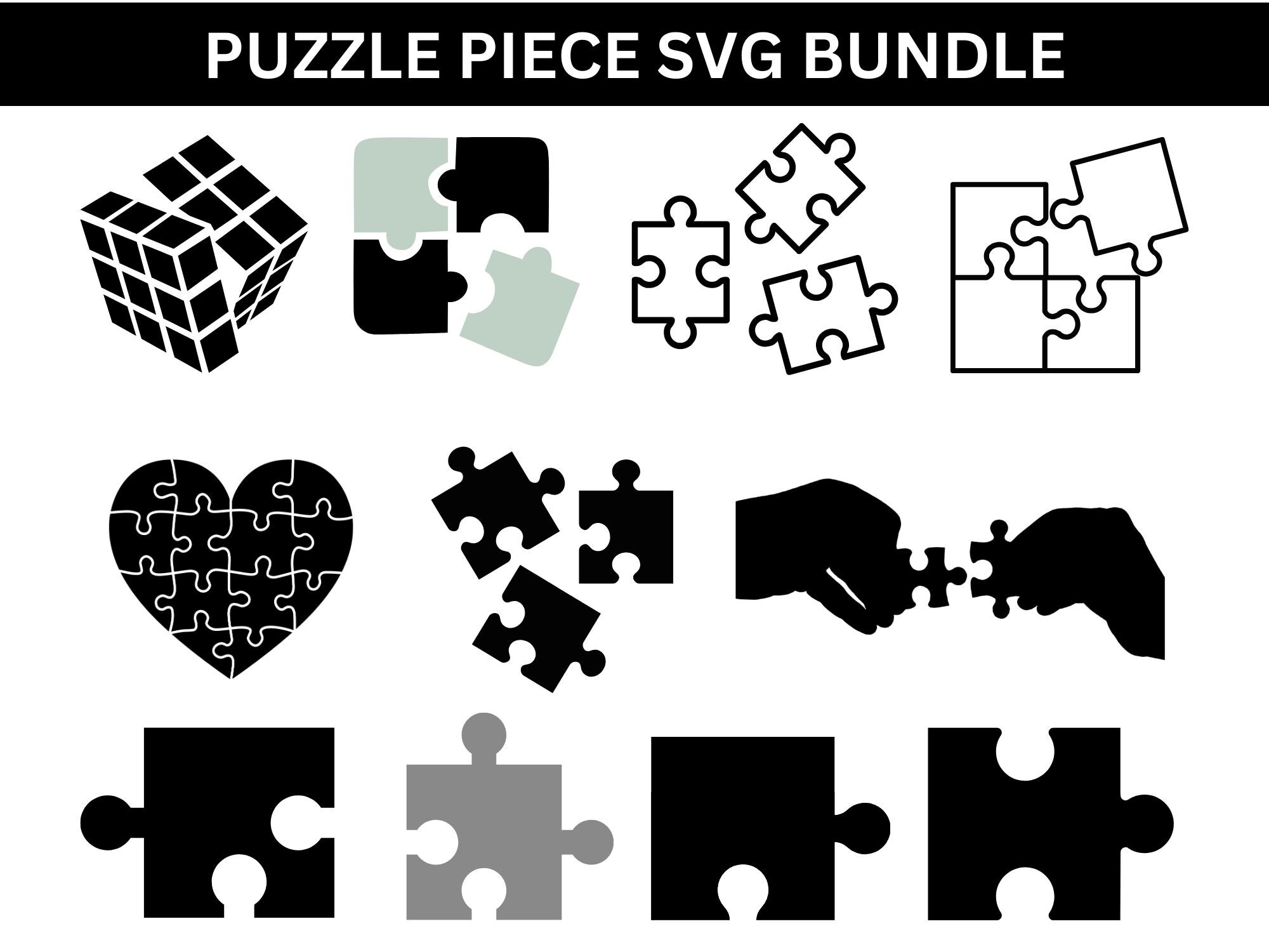 Puzzle Svg, Jigsaw Svg, Puzzle Pieces Bundle, Heart Puzzle Svg, Heart ...